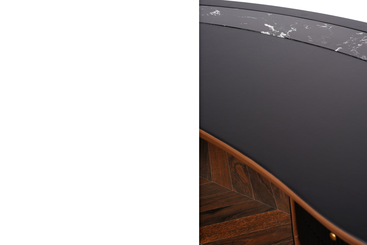 Linea - Excutive Table - Black & Brown – Master Offisys